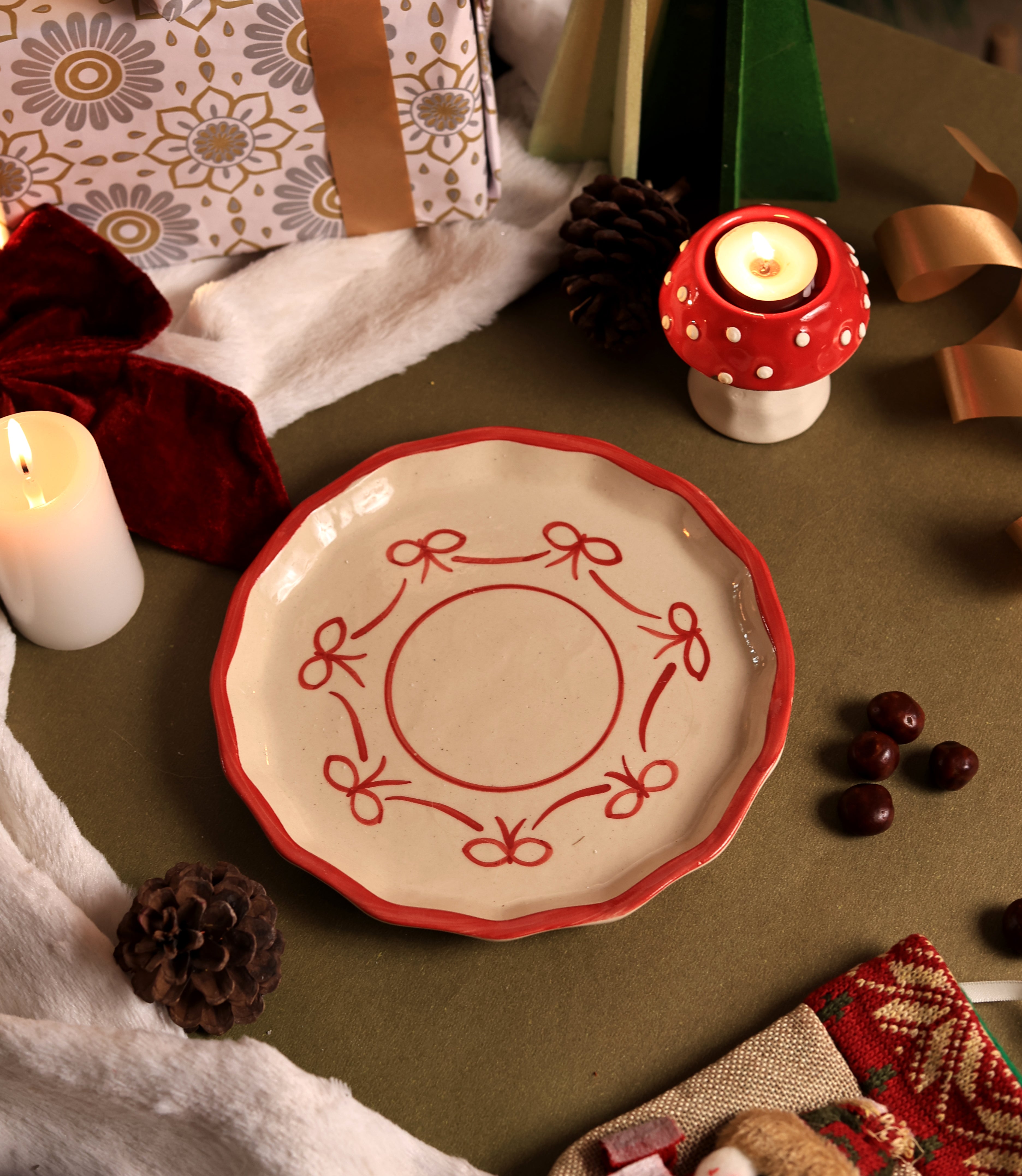 Hanpainted - Ribbon Snack Plate – Craftribal